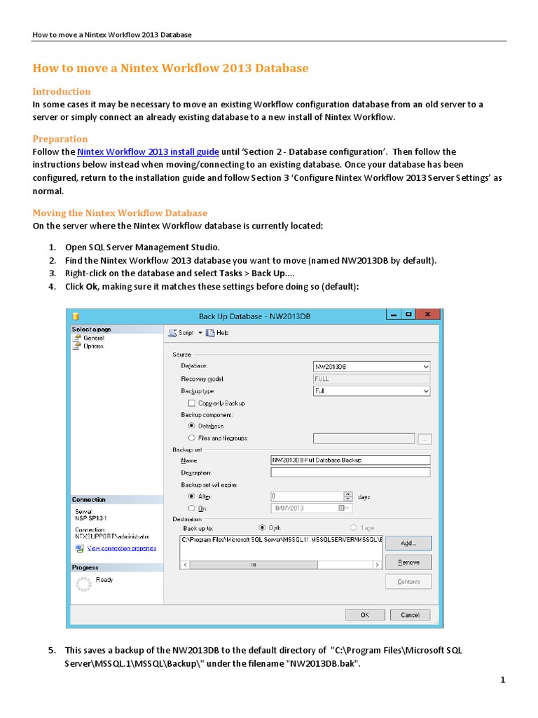 Moving NW2013 Databases | PDF | Microsoft Sql Server | Share Point