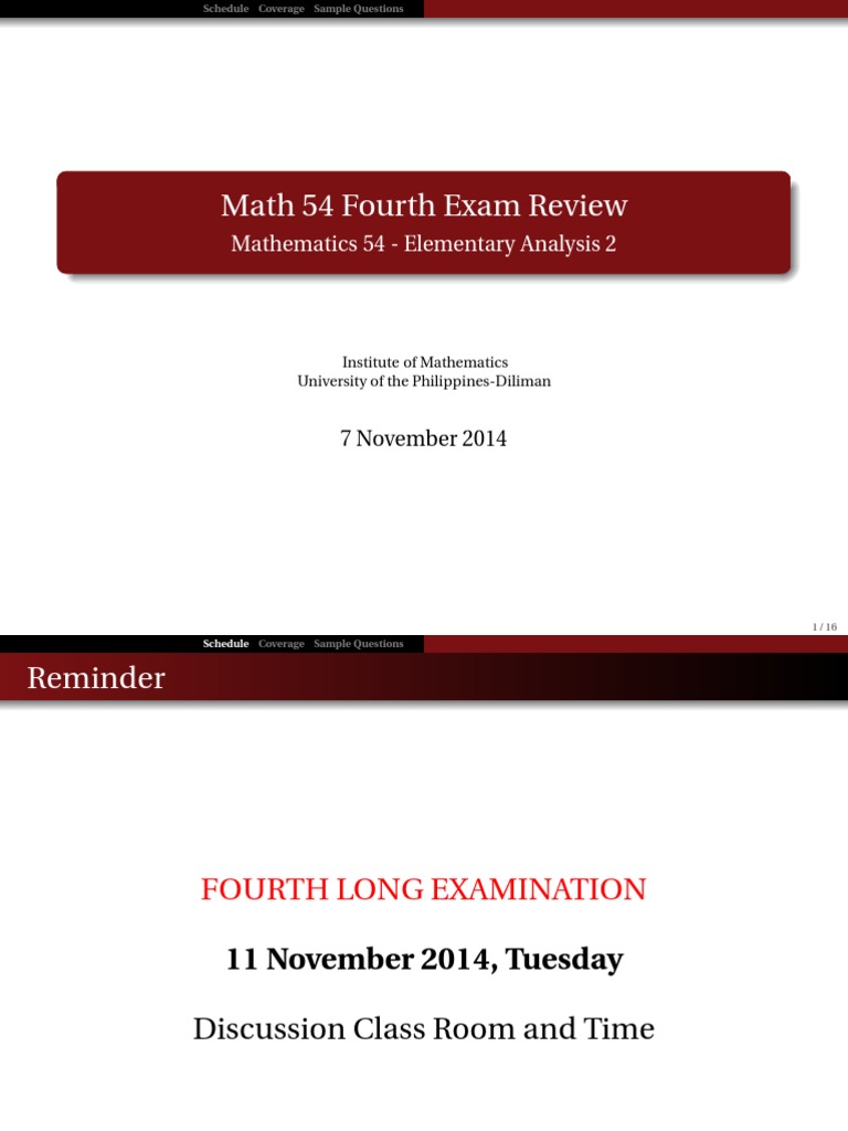 Math 54 Exam 4 Review | PDF | Curvature | Euclidean Vector