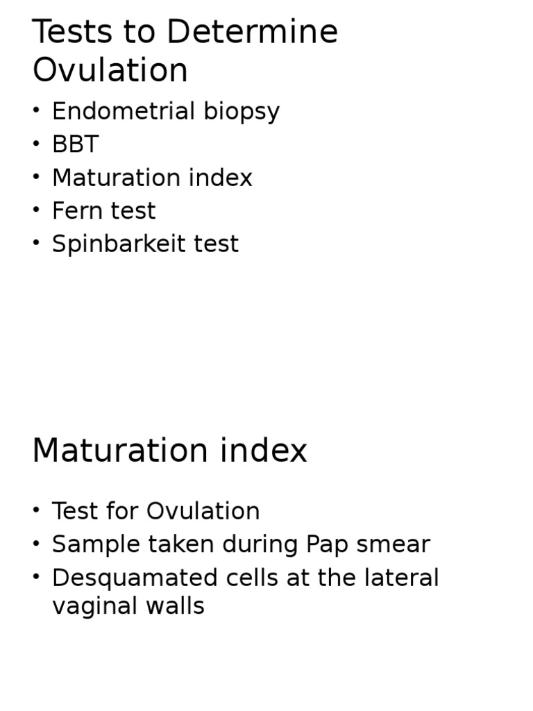 Ovulation Testing and Maturation Index | PDF
