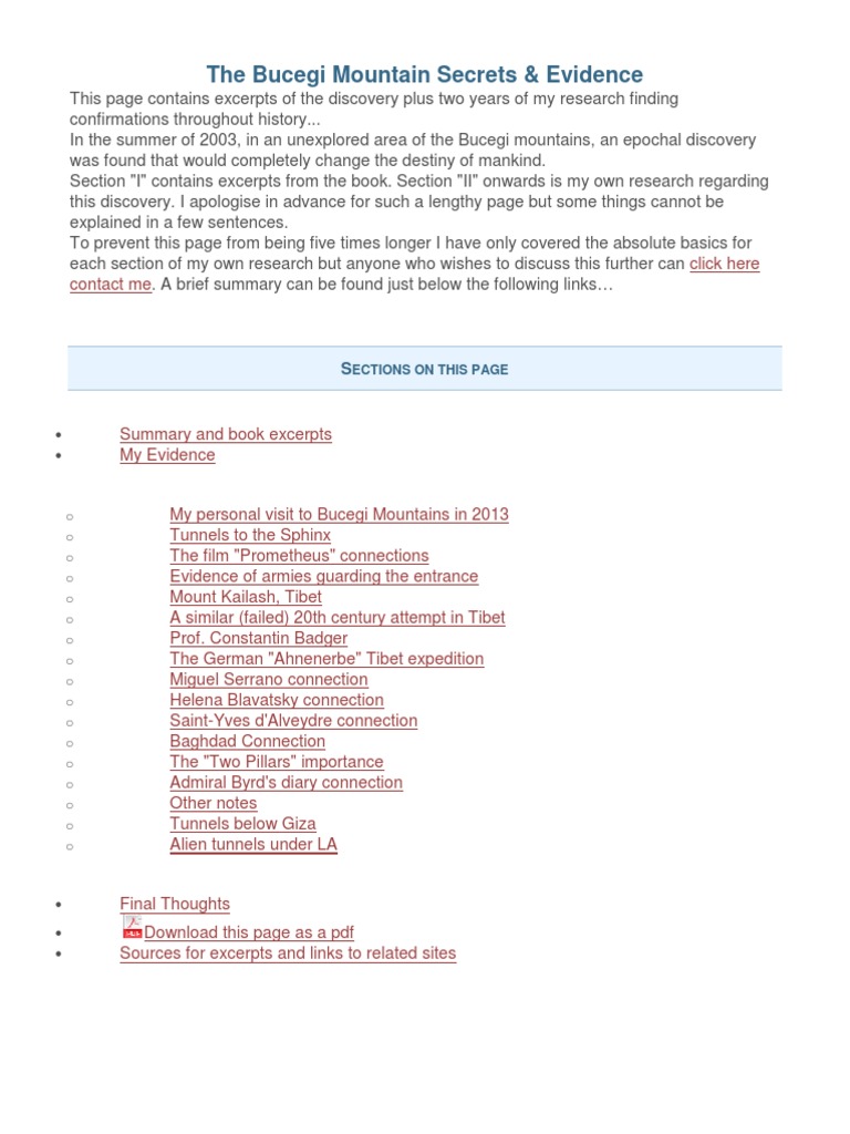 The Bucegi Mountain Secrets & Evidence | PDF | Holography | Romania