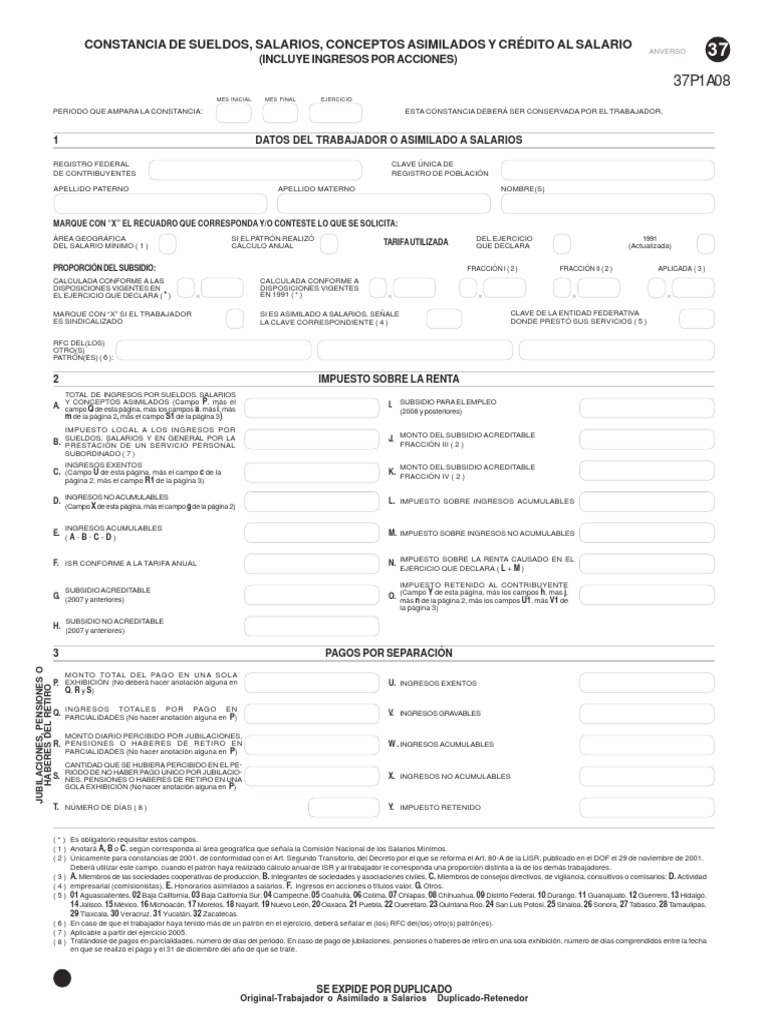 Formato 37, Editable, Corregido. | PDF