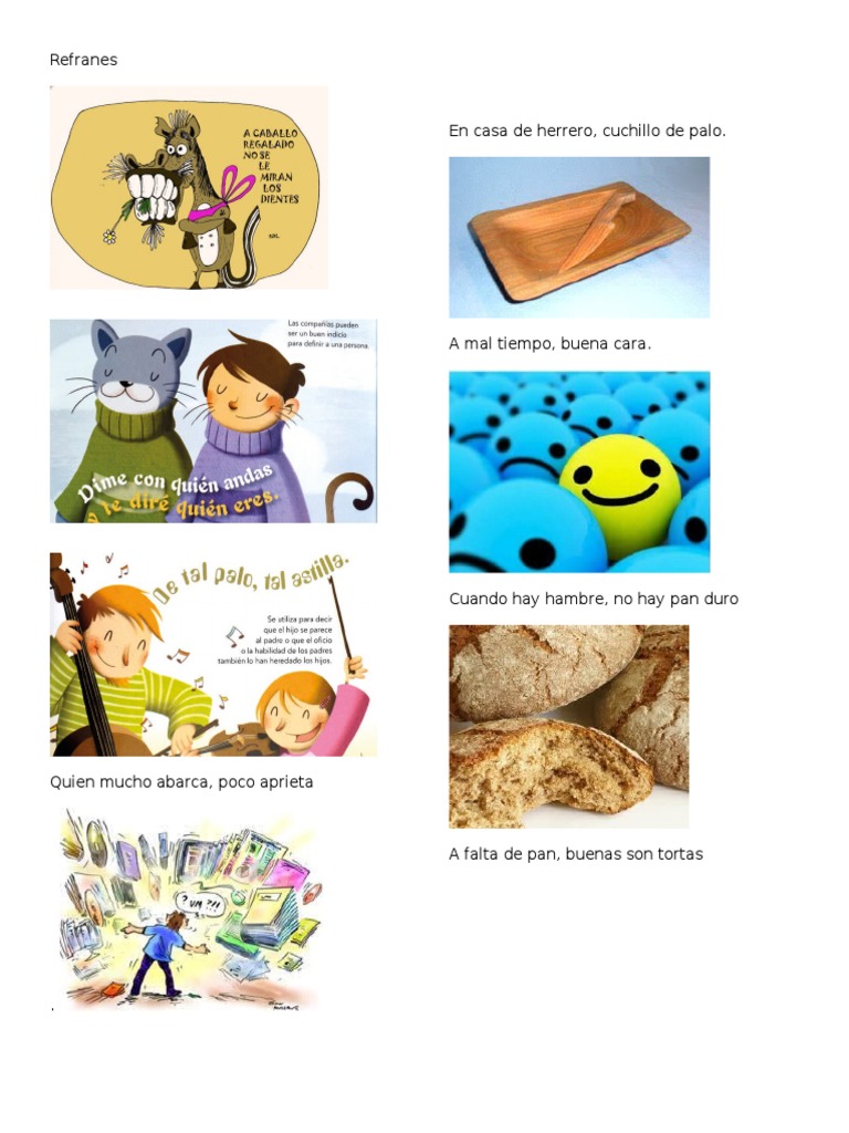 20 Refranes Con Imagenes | PDF
