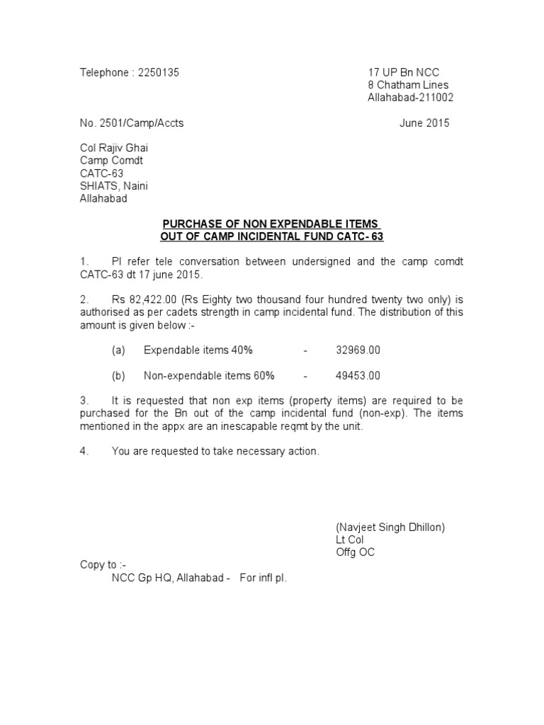 Purchase of Non-Expendable Items | PDF
