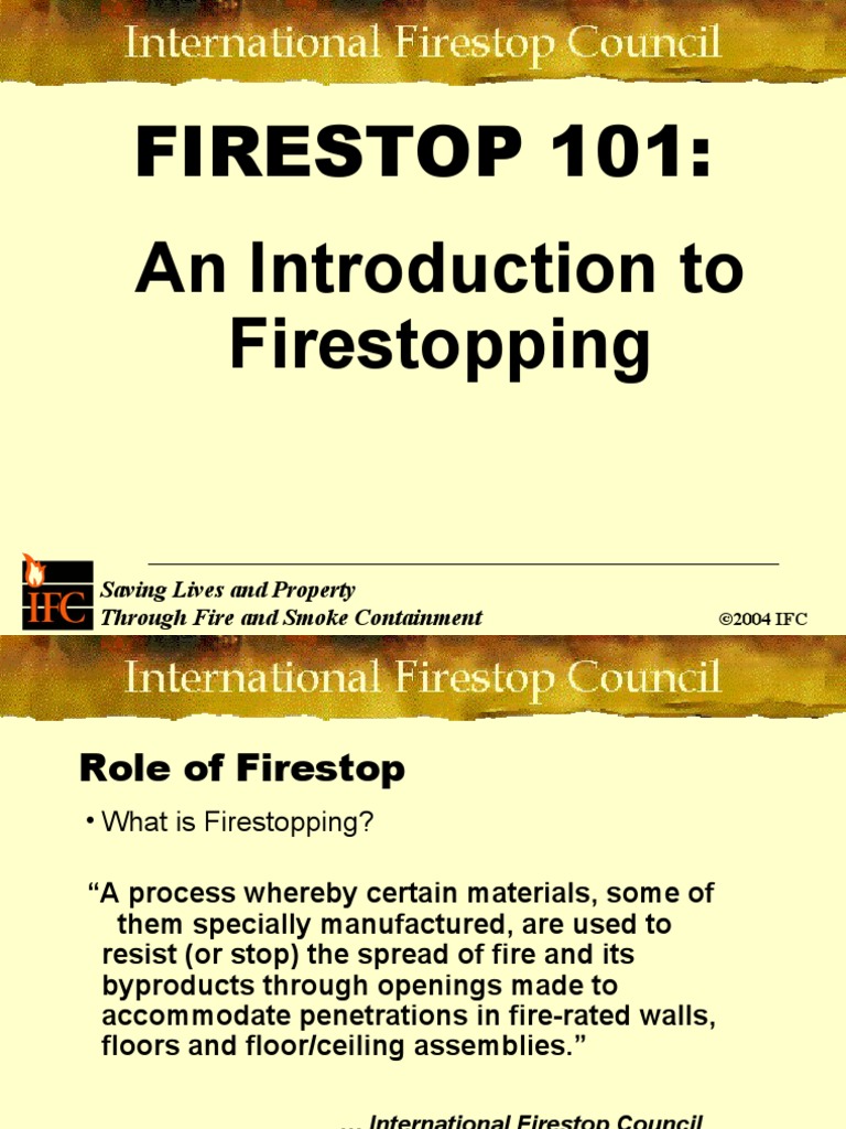 Effective Fire Stop For Penetration On Fire Compartmentation Barriers ...