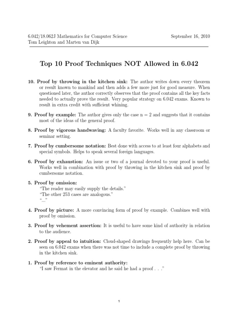 MIT6 042JF10 Proof | PDF | Mathematical Proof | Theorem