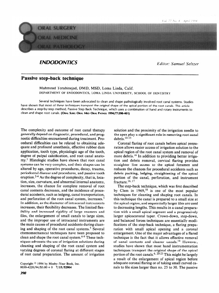 2.-Tecnica Step Back | PDF | Dentistry Branches | Dentistry