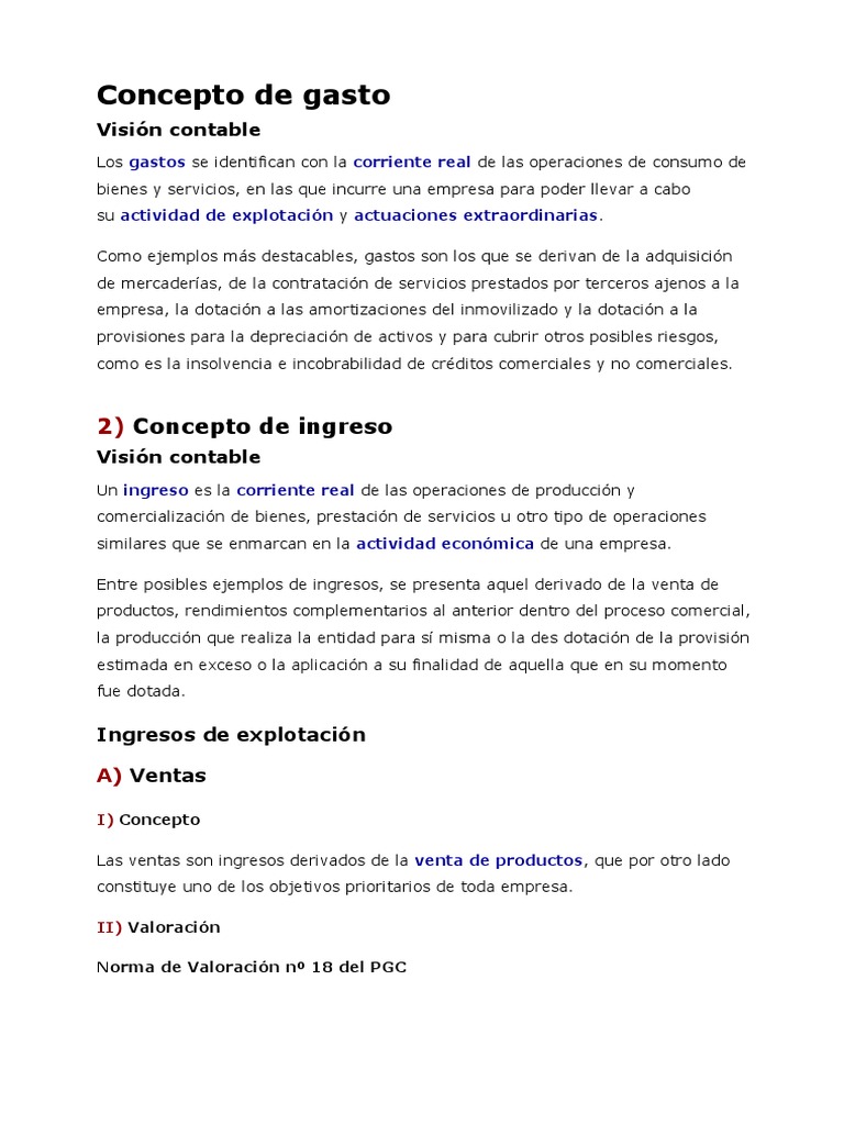 Concepto de Gasto | PDF | Impuestos | Factura