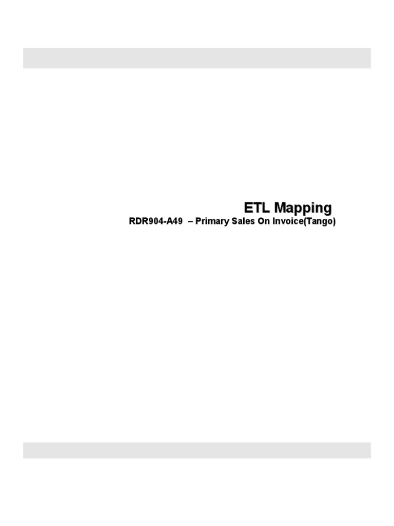 ETL Mapping Document for Sales Data | PDF | Information Technology | Computer Data