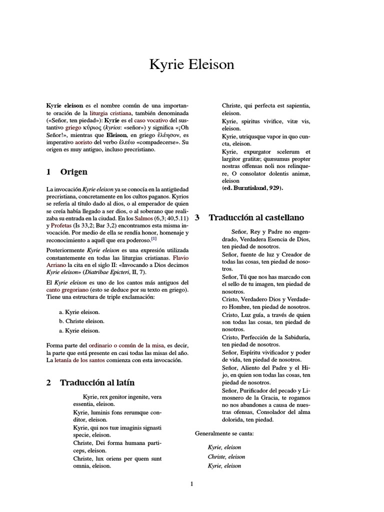Kyrie Eleison | PDF | Adoración | Oración Cristiana
