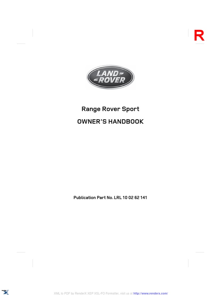 Range Rover Sport en | PDF | Seat Belt | Steering