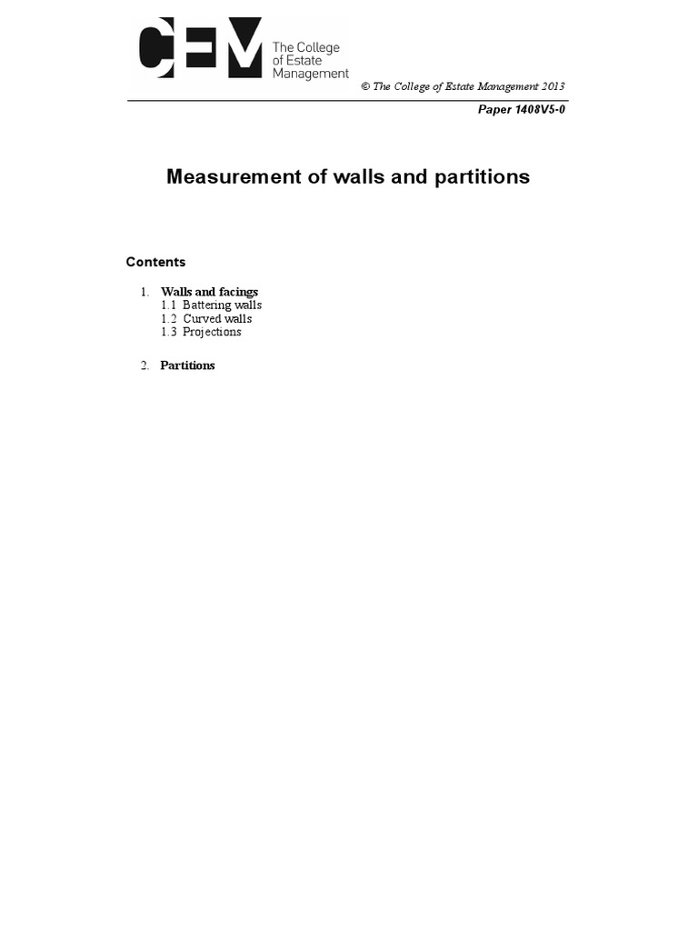 Measurement of Walls and Structures | PDF | Lumber | Wall