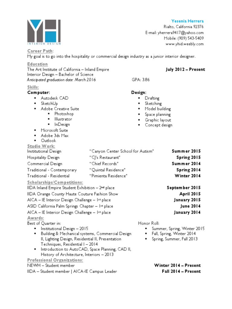 Junior Interior Designer Profile | PDF | Business