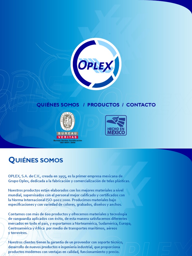 Oplex | PDF | Tapicería | Cloruro de polivinilo