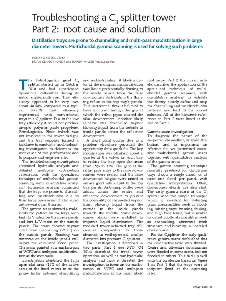 C3 Splitter Tower Solutions | PDF | Foam | Liquefied Natural Gas