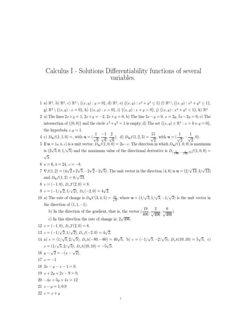 Differentiability in Multivariable Calculus | PDF | Derivative ...