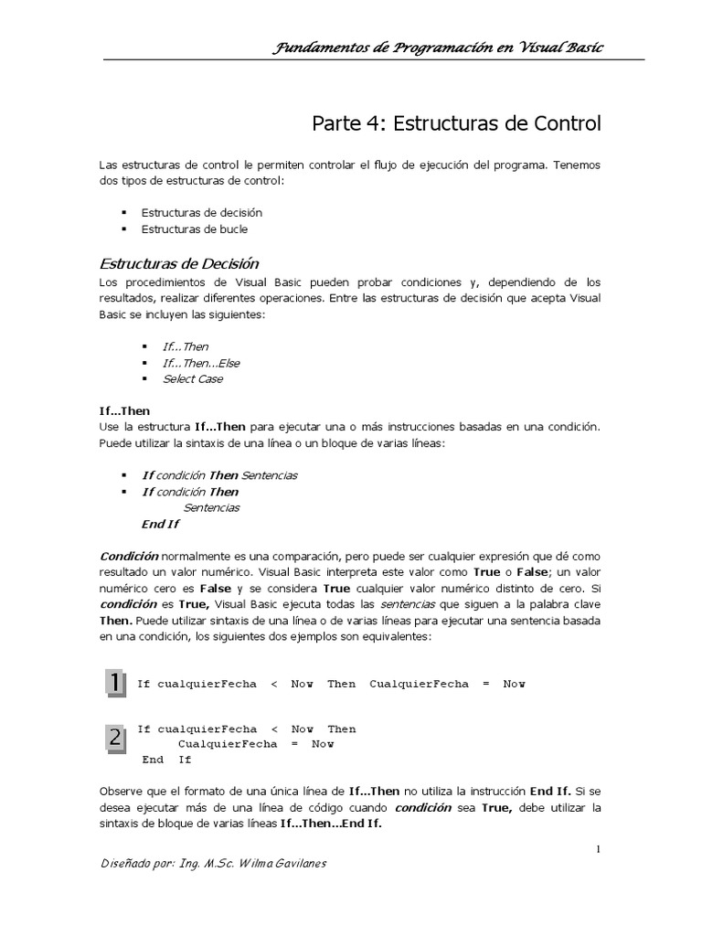 Estructuras de Control PDF | PDF | Básico | Flujo de control