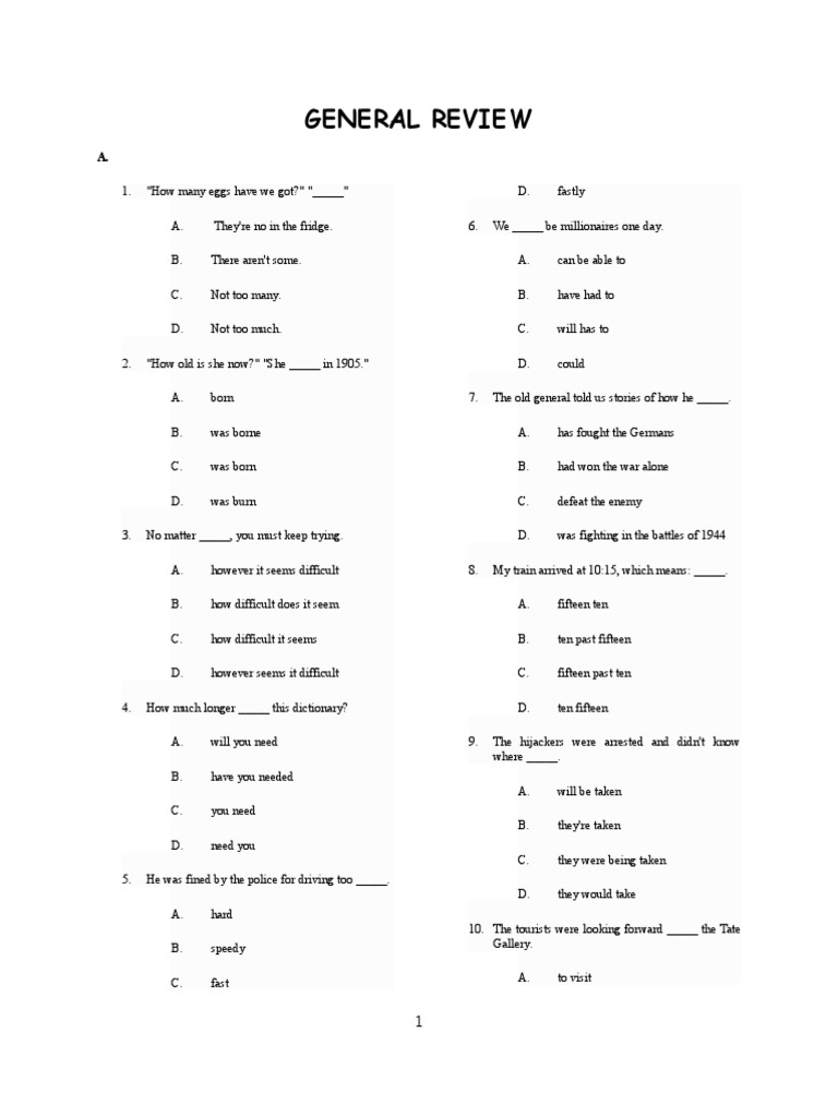 General Review | PDF | Laughter