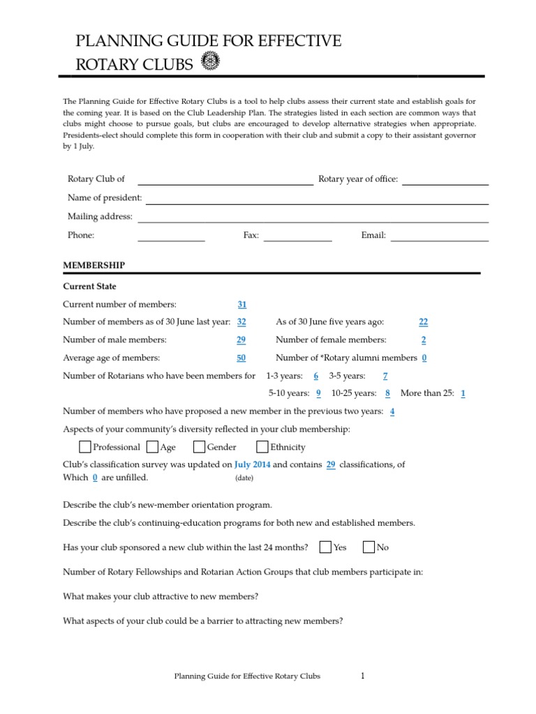 Planning Guide For Effective Rotary Clubs - 2015-16 | PDF | Fundraising ...