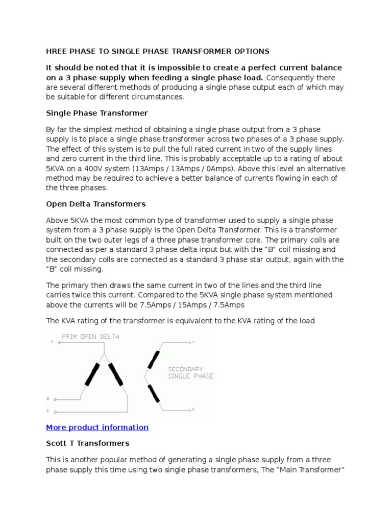 3-Phase to Single-Phase Solutions | PDF | Transformer | Amplifier