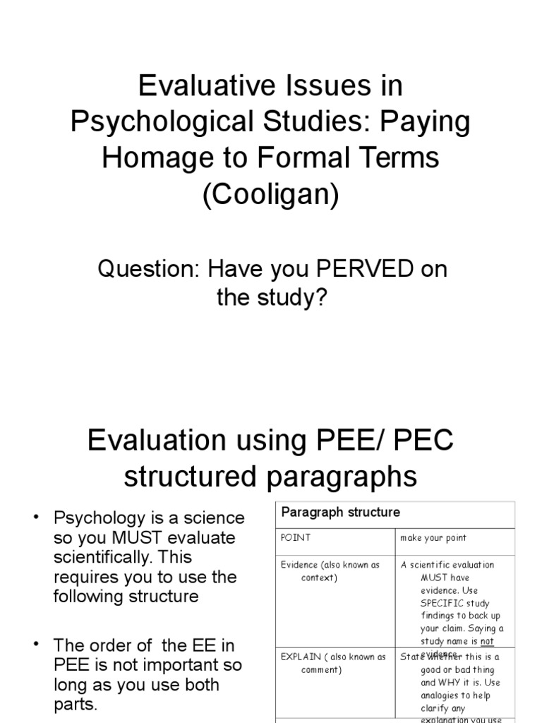 Evaluating Psychology Studies Effectively | PDF | Experiment | Evaluation
