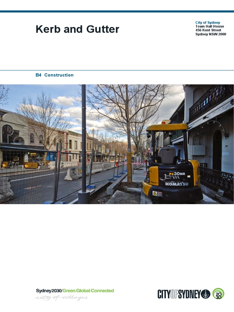 Specifications for the Construction of Kerb and Gutter in the City of ...