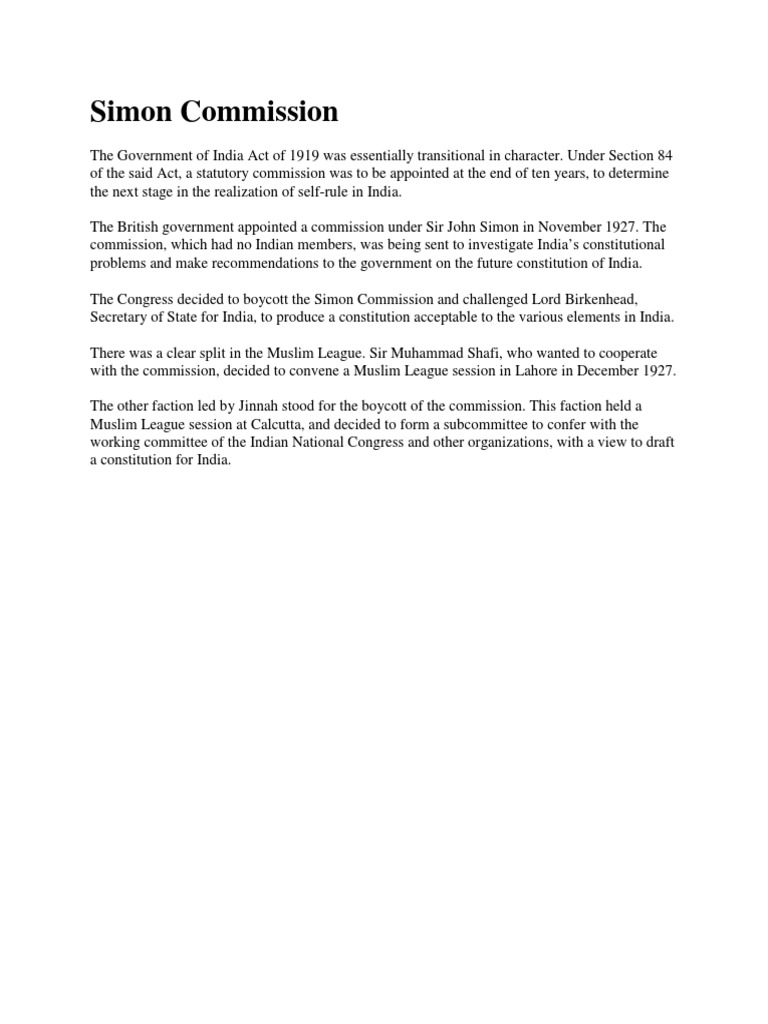 Simon Commission | PDF