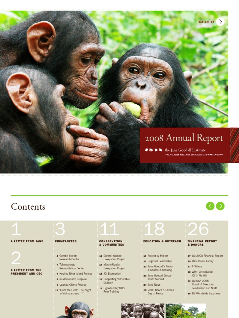 2008 Annual Report | PDF | Chimpanzee | Nature