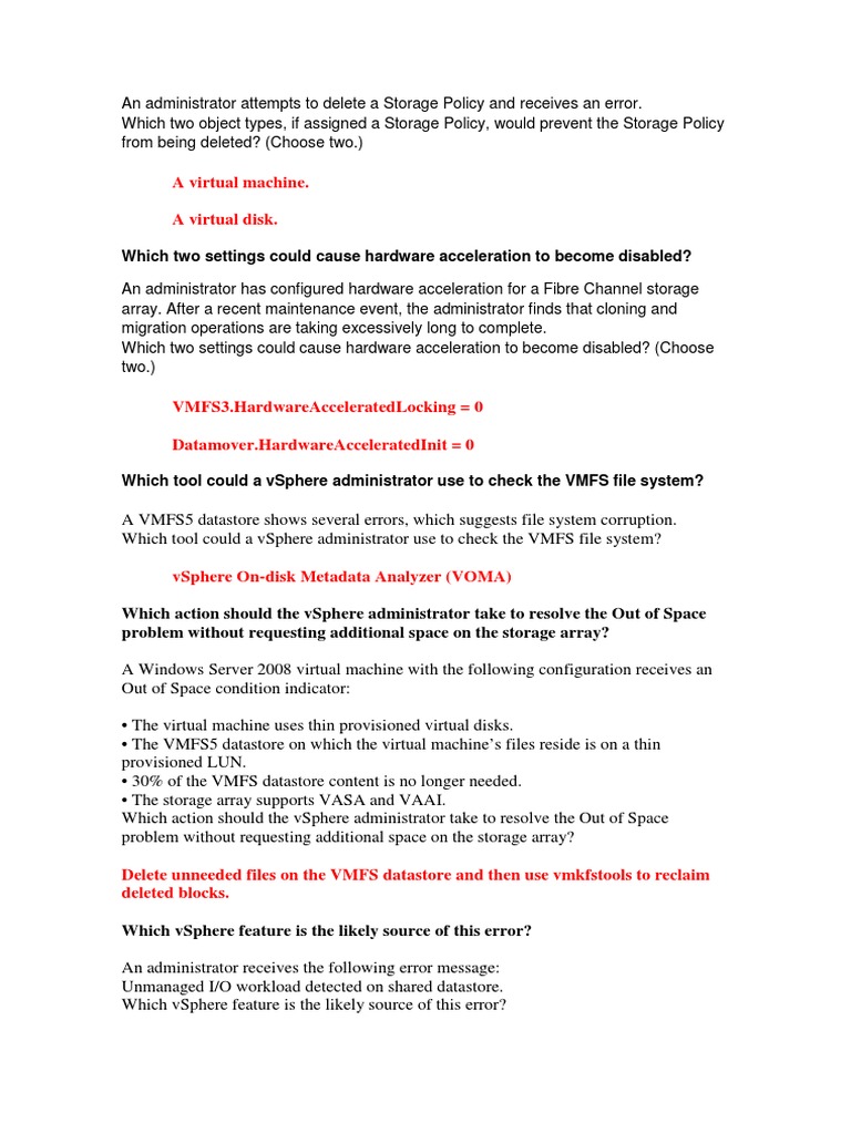 vSphere Storage Policy Management Issues | PDF