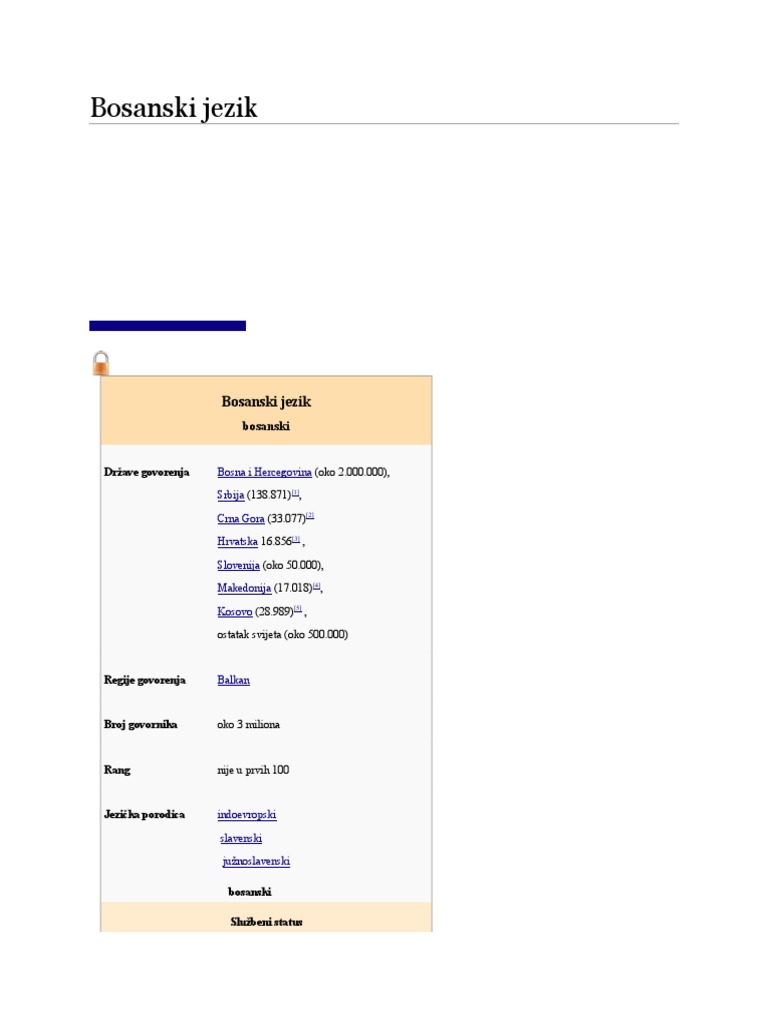 Bosanski Jezik | PDF