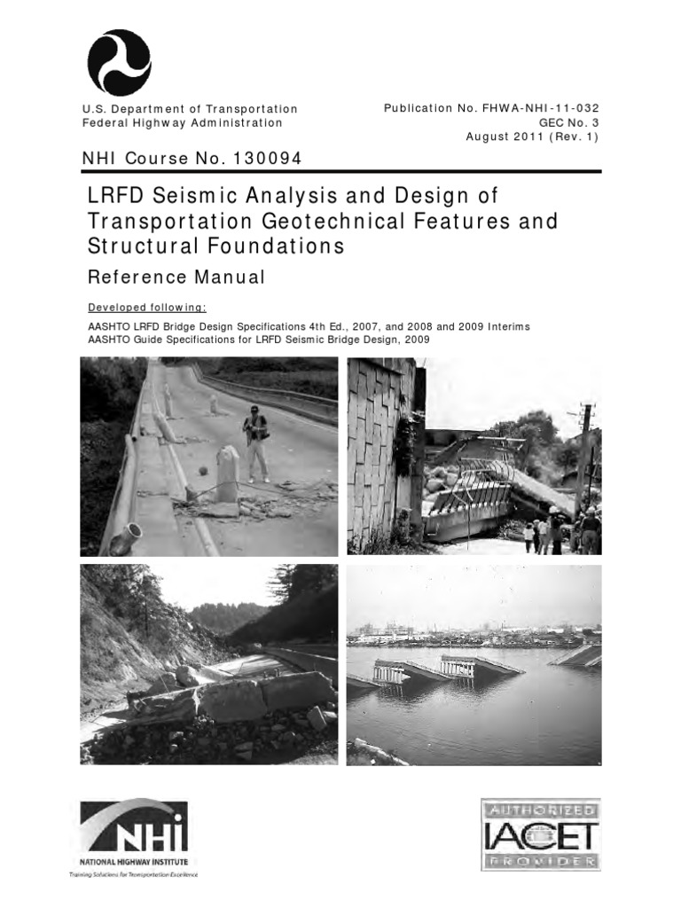 Manual - FHWA LRFD Seismic Analysis and Design - Orig Nhi11032 PDF ...