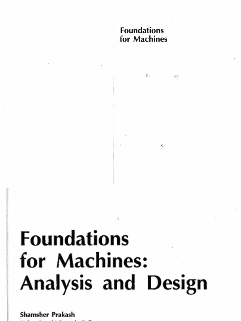 Foundations For Machines-Analysis & Design - by Shamsher Prakash PDF ...