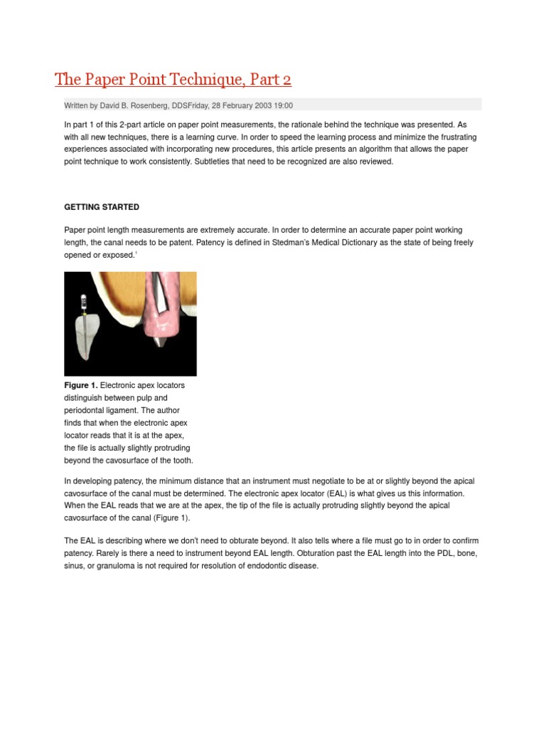 Achieving Canal Patency in Endodontics | PDF | Mouth | Nature