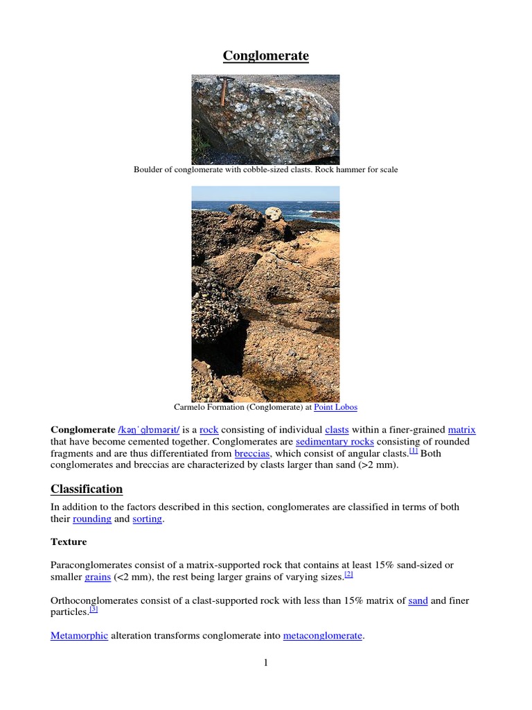 Conglomerate | PDF | Clastic Rock | Geology