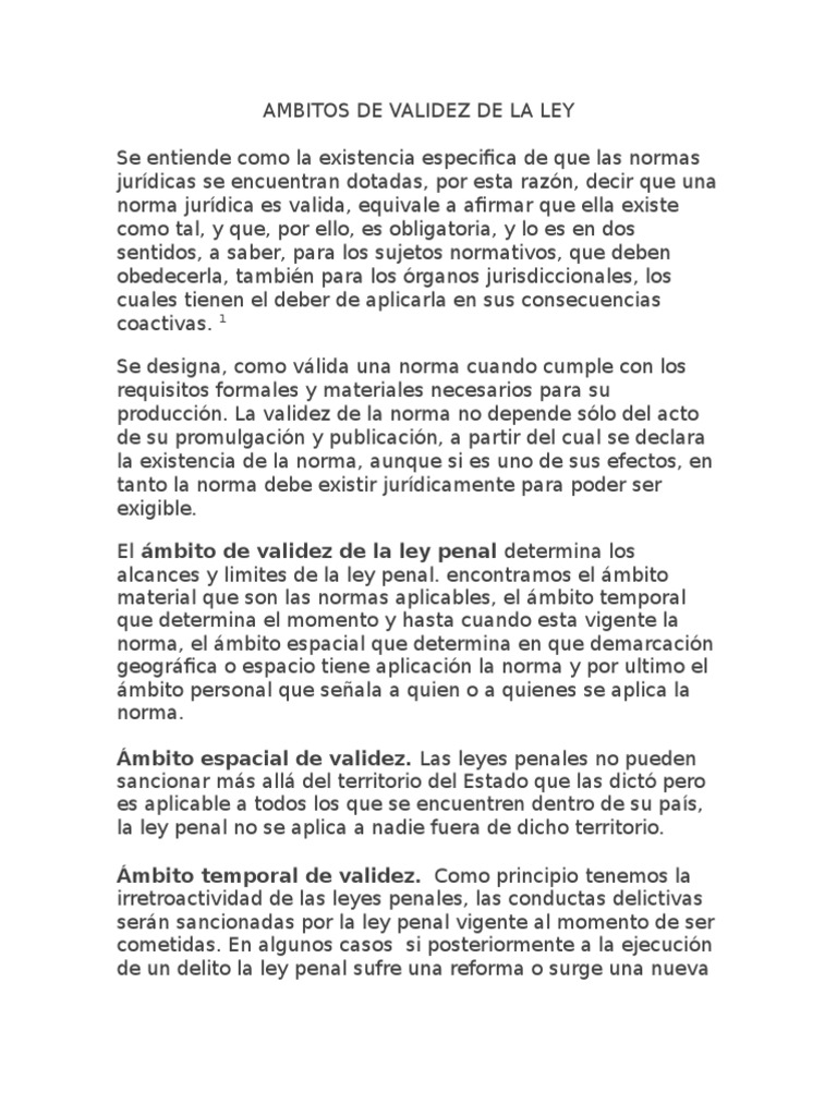 Ámbito Material de Validez Legal | PDF | Derecho penal | Estado (política)
