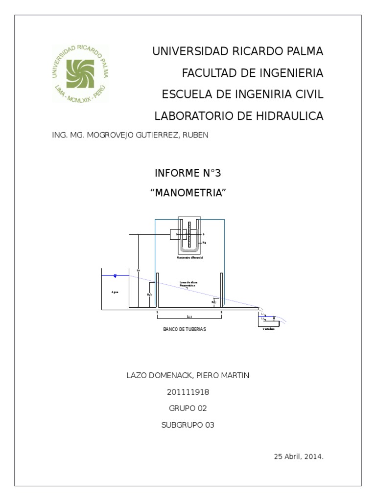 Laboratorio Manometria | PDF | Ecuaciones | Presión