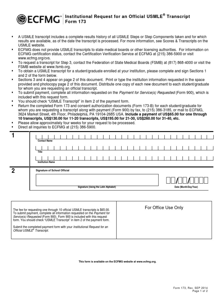 Form 173 Score Report Form PDF | PDF | United States Medical Licensing ...