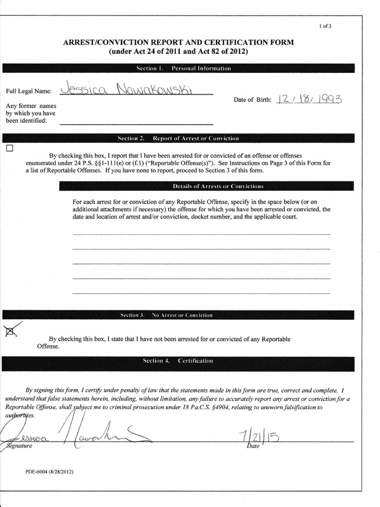 Arrest Conviction Report | PDF