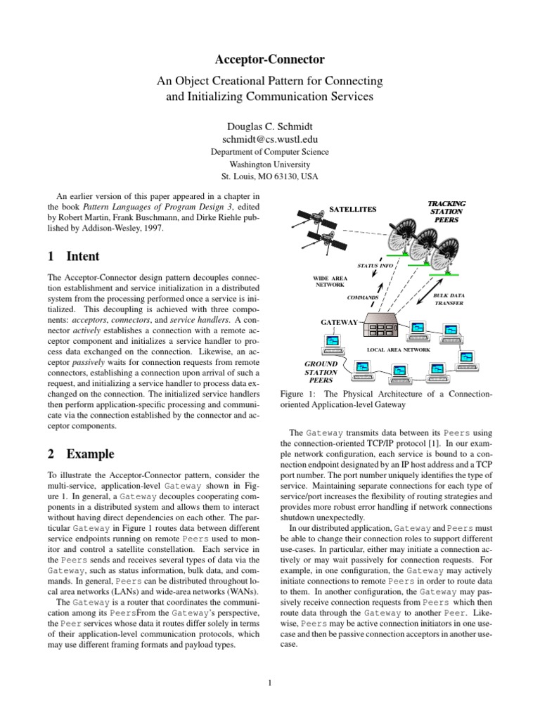 Acceptor-Connector An Object Creational Pattern For Connecting | PDF | Port (Computer Networking ...