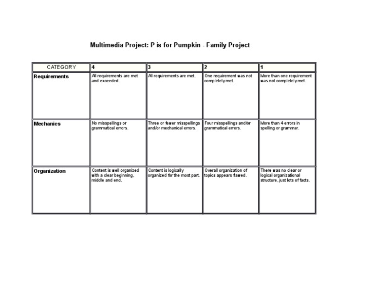 Family Multimedia Project: P is for Pumpkin | PDF