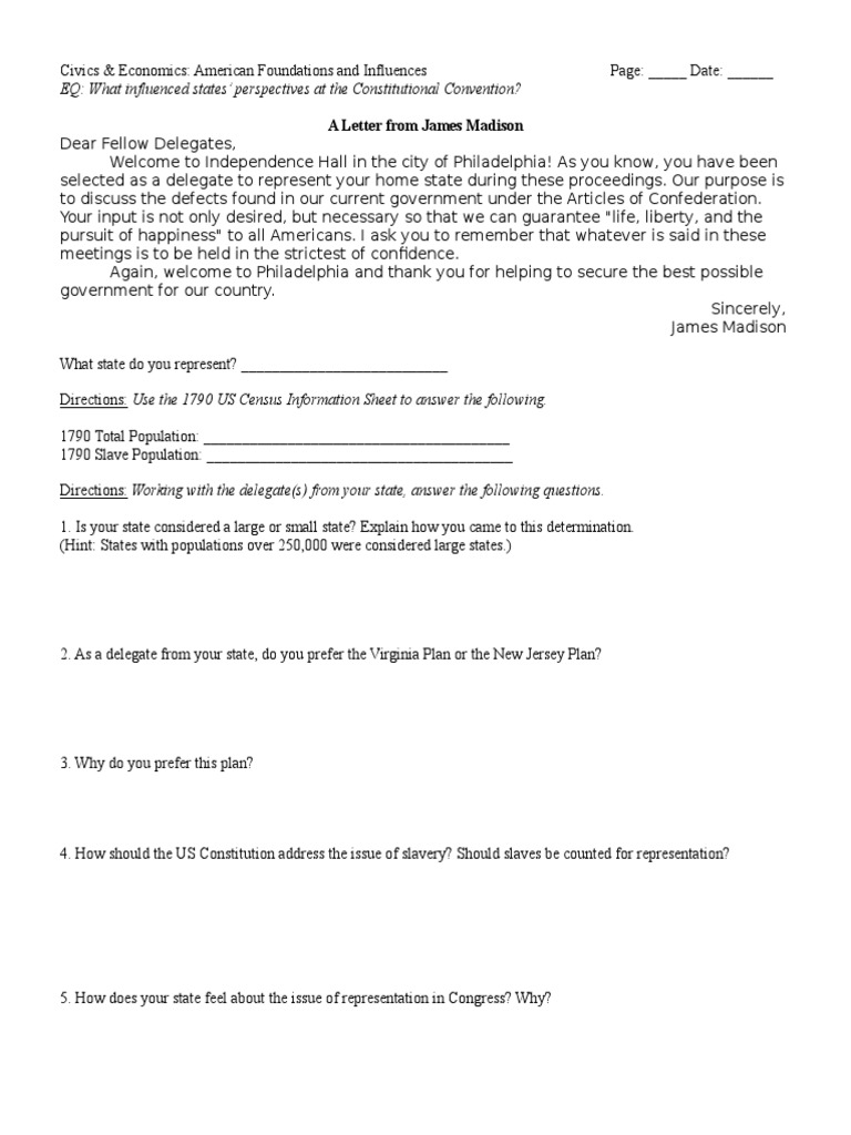 Constitutional Convention Simulation 2 | PDF | Constitutional ...