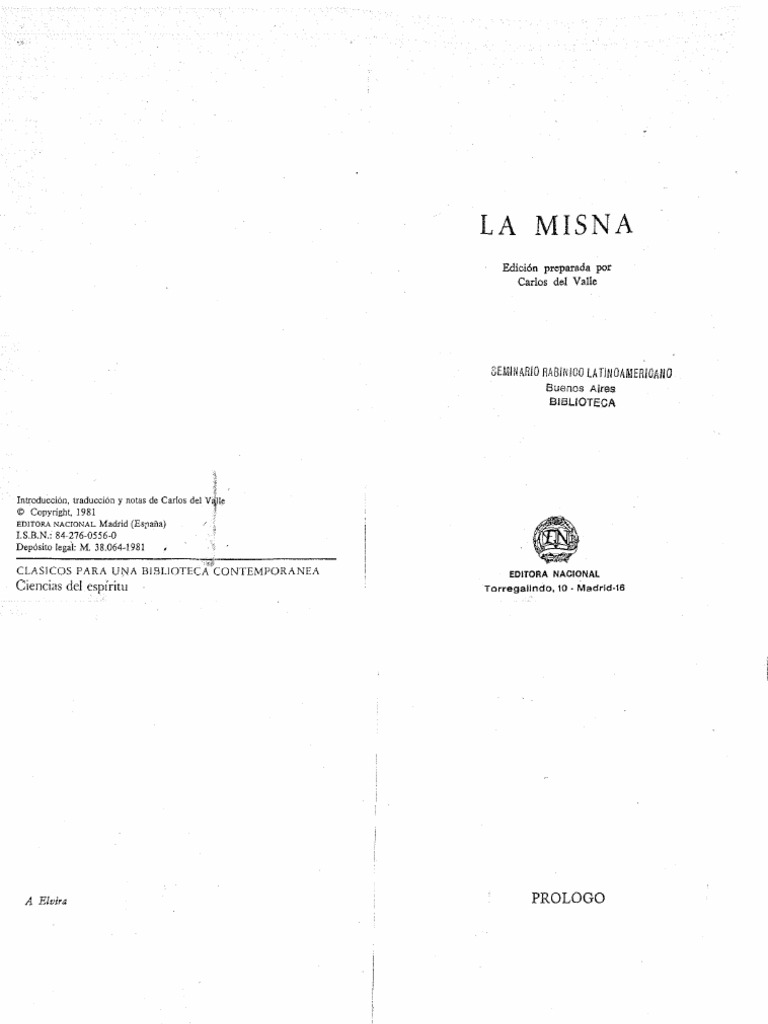 Carlos Del Valle - La Misna PDF | PDF