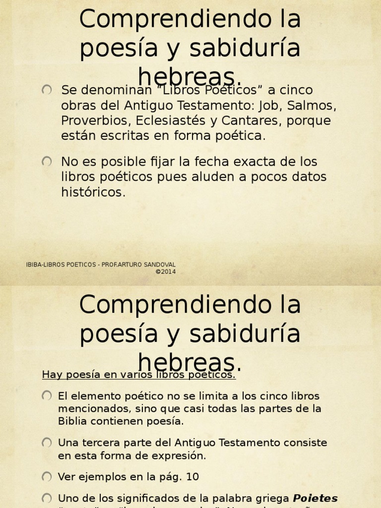 Libros Poeticos | PDF | Metro (poesía) | Libro de trabajo