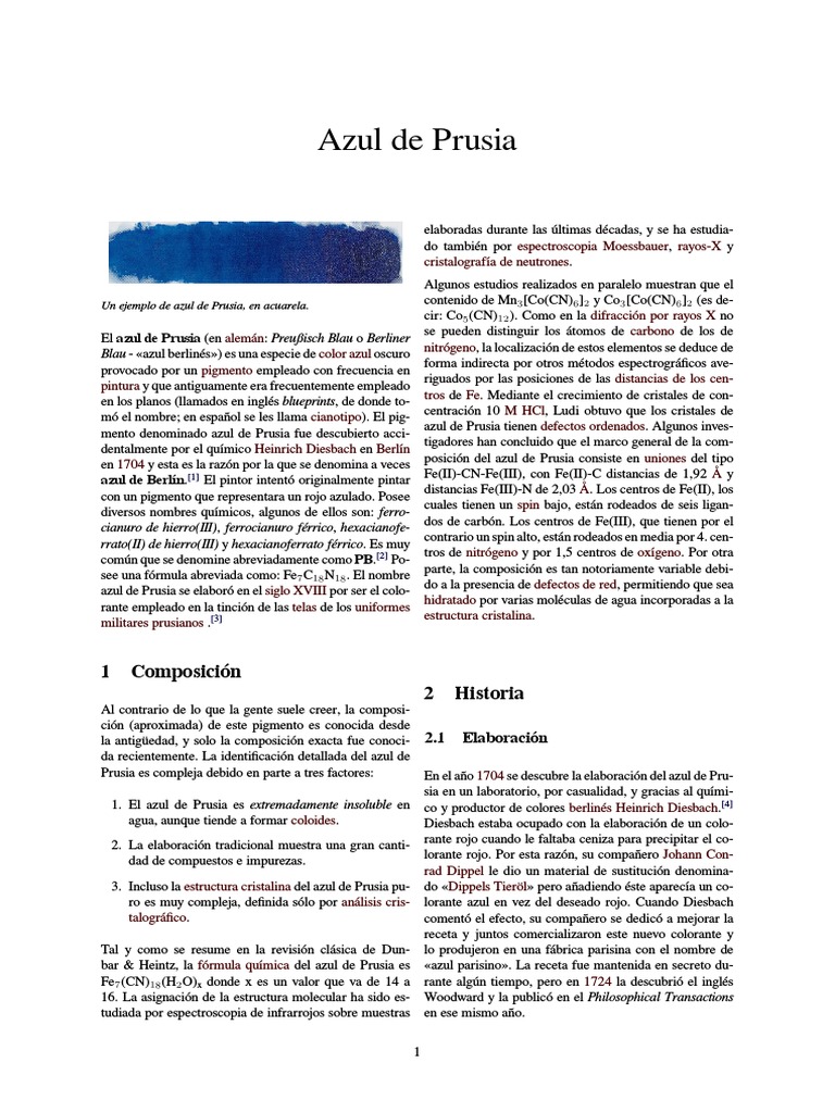 Azul de Prusia | PDF | Sólidos cristalinos | Conjuntos de elementos ...