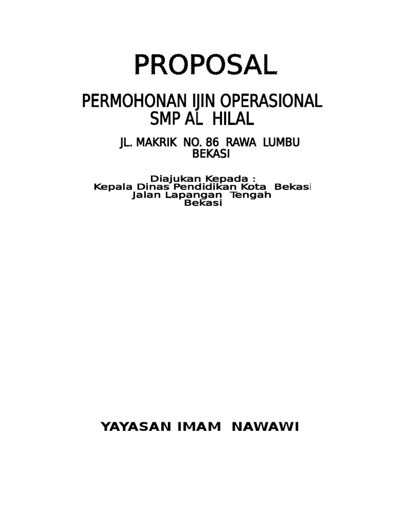Proposal Izin Operasional SMP | PDF