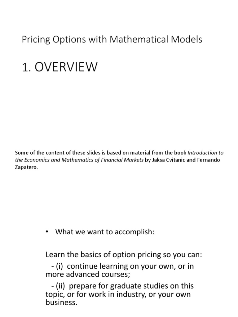 Advanced Option Pricing Guide | PDF | Option (Finance) | Derivative ...