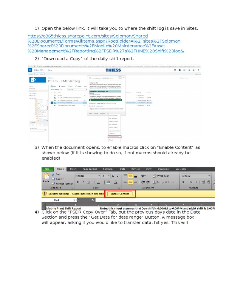 NEW Shift Log Instructions | PDF | Computing | Software