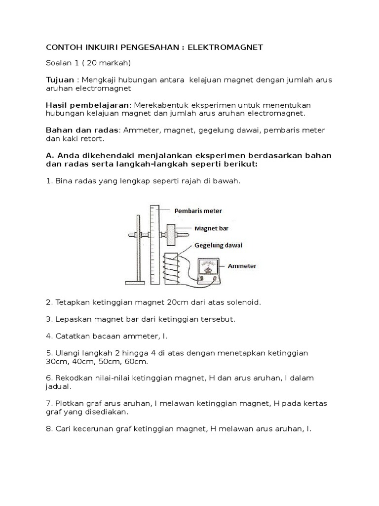 Contoh Inkuiri Pengesahan (Aruhan Elektromagnet) | PDF