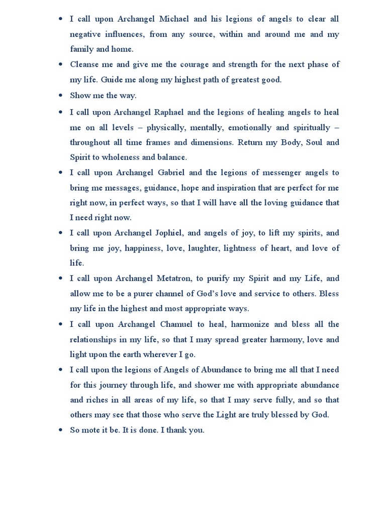 Angelic Prayer | PDF | Angel | Religious Belief And Doctrine