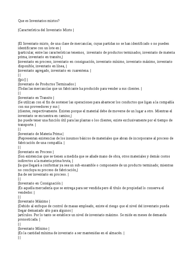 Que Es Inventarios Mixtos | PDF | Inventario | Business