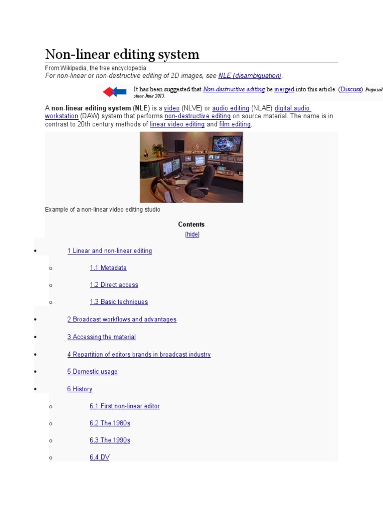 Non Linear Editing System | PDF | Video | Film And Video Technology